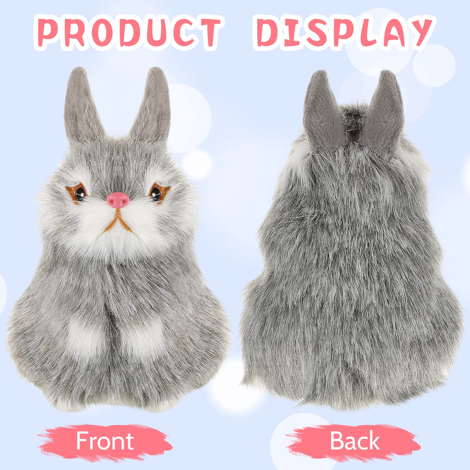 Woanger 2 Pcs Easter Plush Bunnies - Mini Cute Stuffed Rabbits for Kids, Soft Realistic Toy Decoration & Birthday Gift