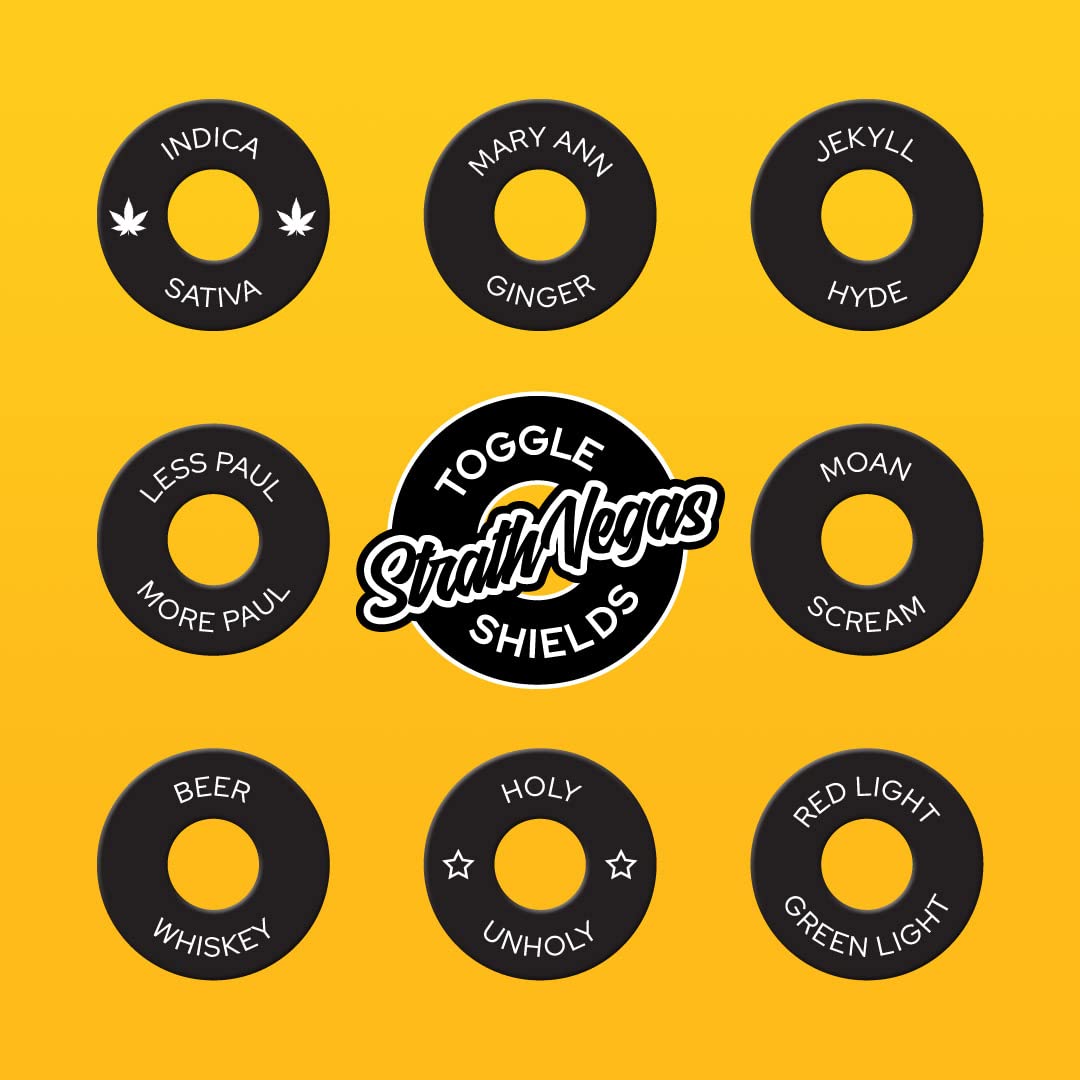 StrathVegas Toggle Shields (Black and Gold)