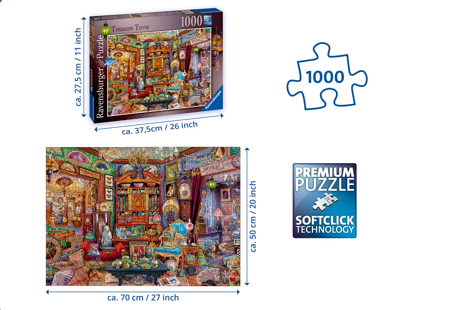 Ravensburger Aimee Stewart Treasure Trove 1000 Piece Jigsaw Puzzles for Adults and Kids Age 12 and Up