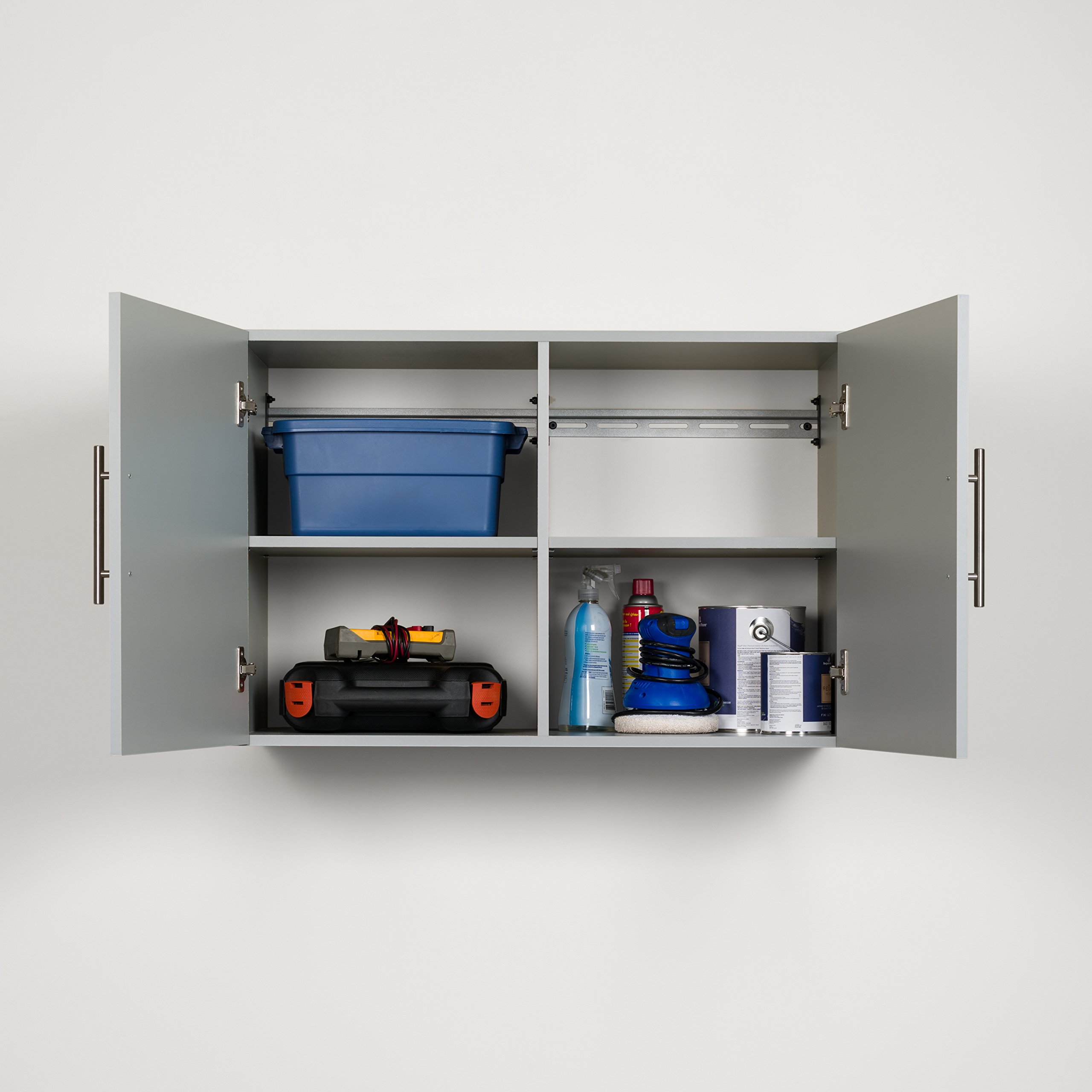 Prepac HangUps Storage Cabinet & HangUps Upper Storage Cabinet, 36", Light Gray