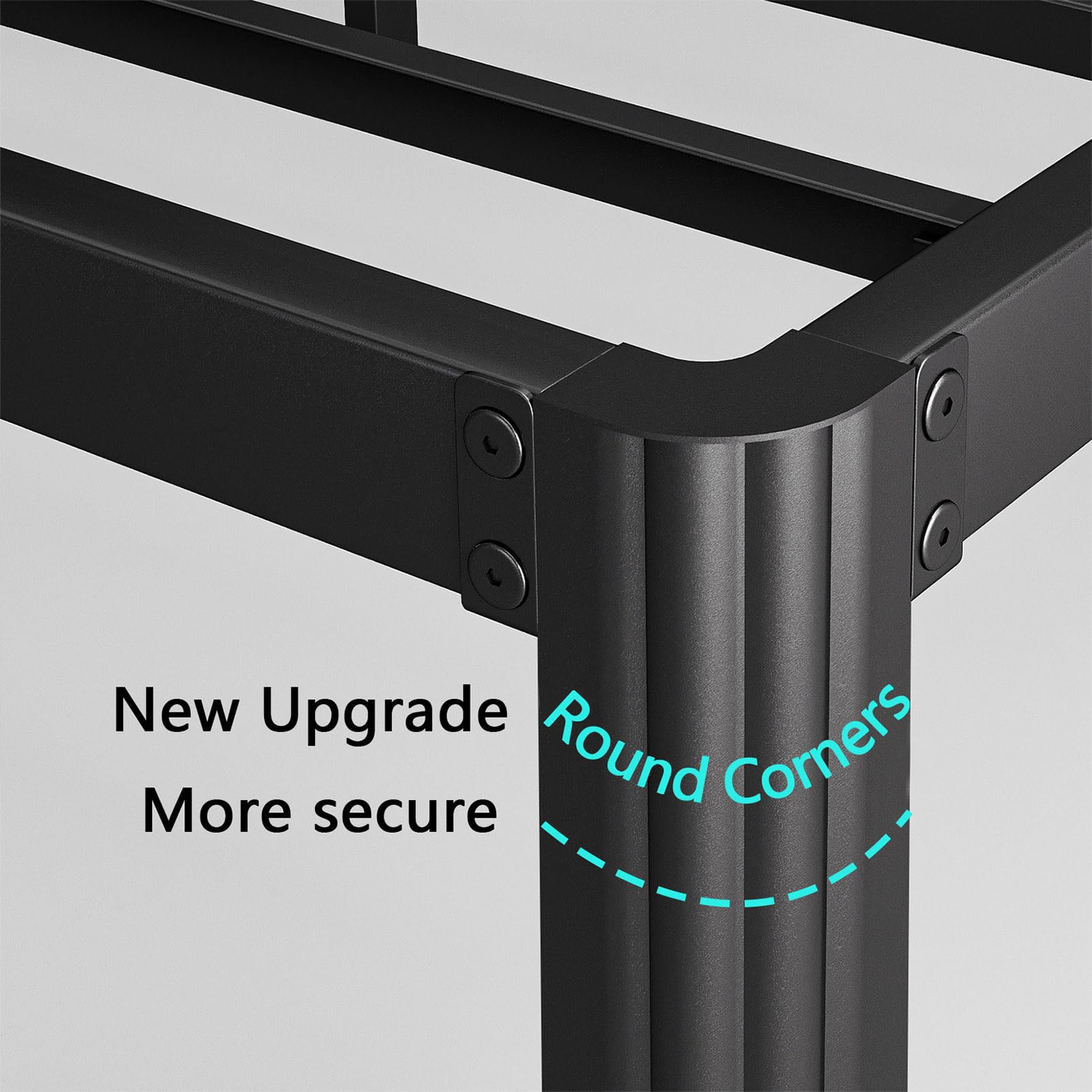 Nordicbed 16 Inch High Metal King Bed Frame No Box Spring Needed, Heavy Duty King Size Bed Frame Platform, Noise Free, Easy Assembly, Black