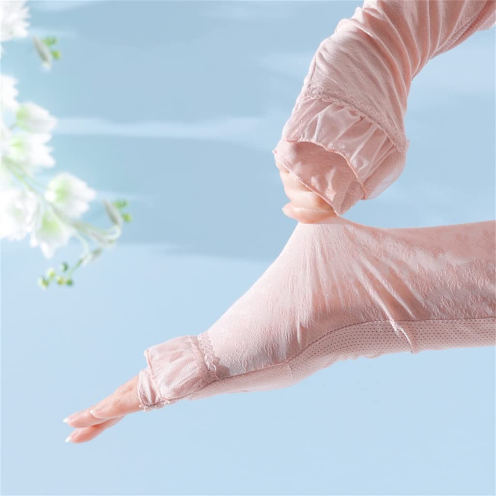 XWWDP Ice-Sleeve Women's Summer Thin Sleeves Driving Arm Sleeves Half-Finger Ice Silk Outdoor Riding (Color : C, Size : 55 * 22cm)