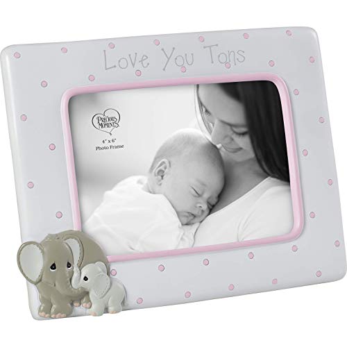 Precious Moments Elephant Love at First Sight Ultrasound 4 x 6 Resin & Glass Photo Frame, One Size, Pink