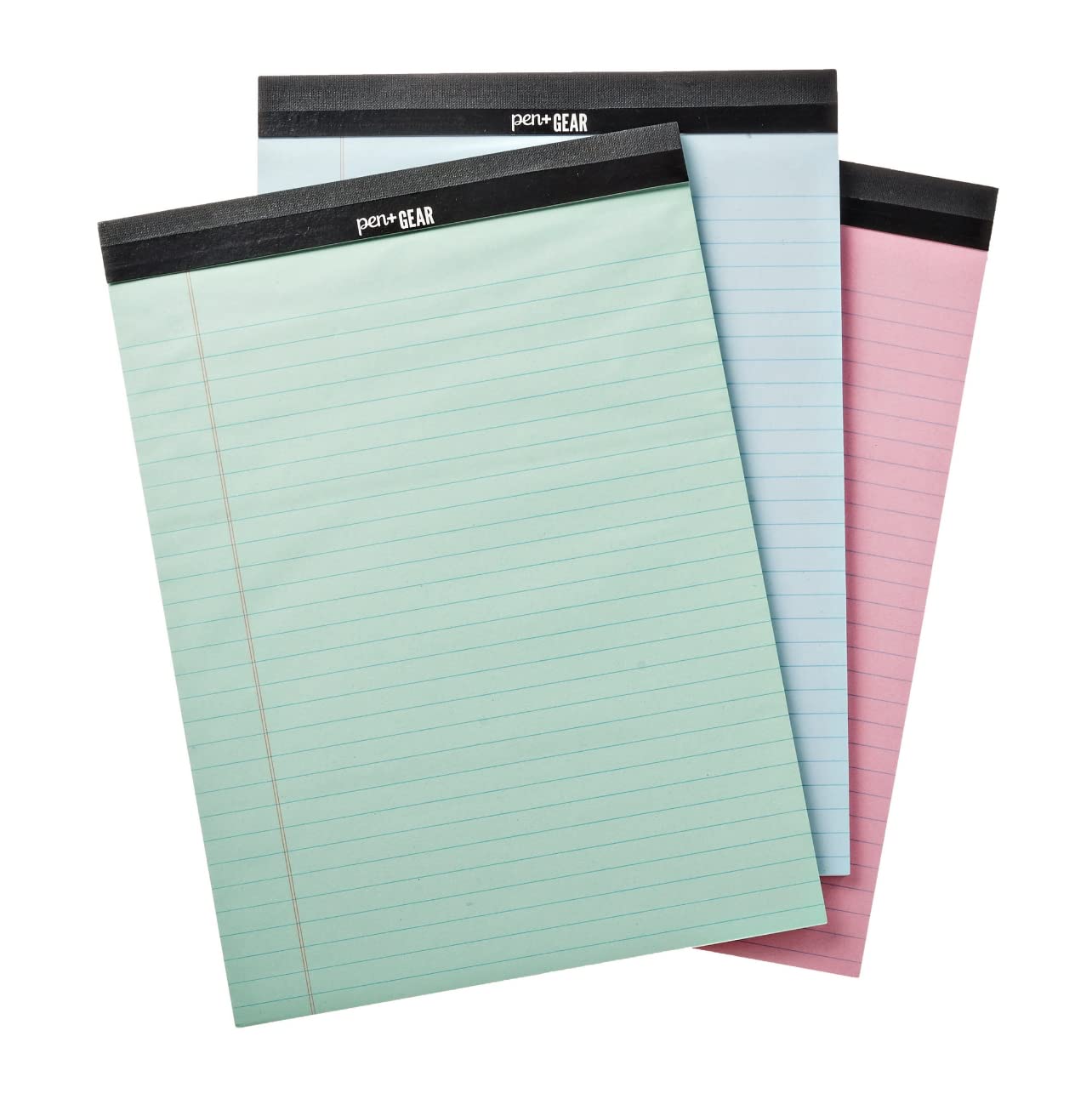 Pen+Gear 8.5" x 11.75" Pastel Legal Pads (Green, Blue, Pink)