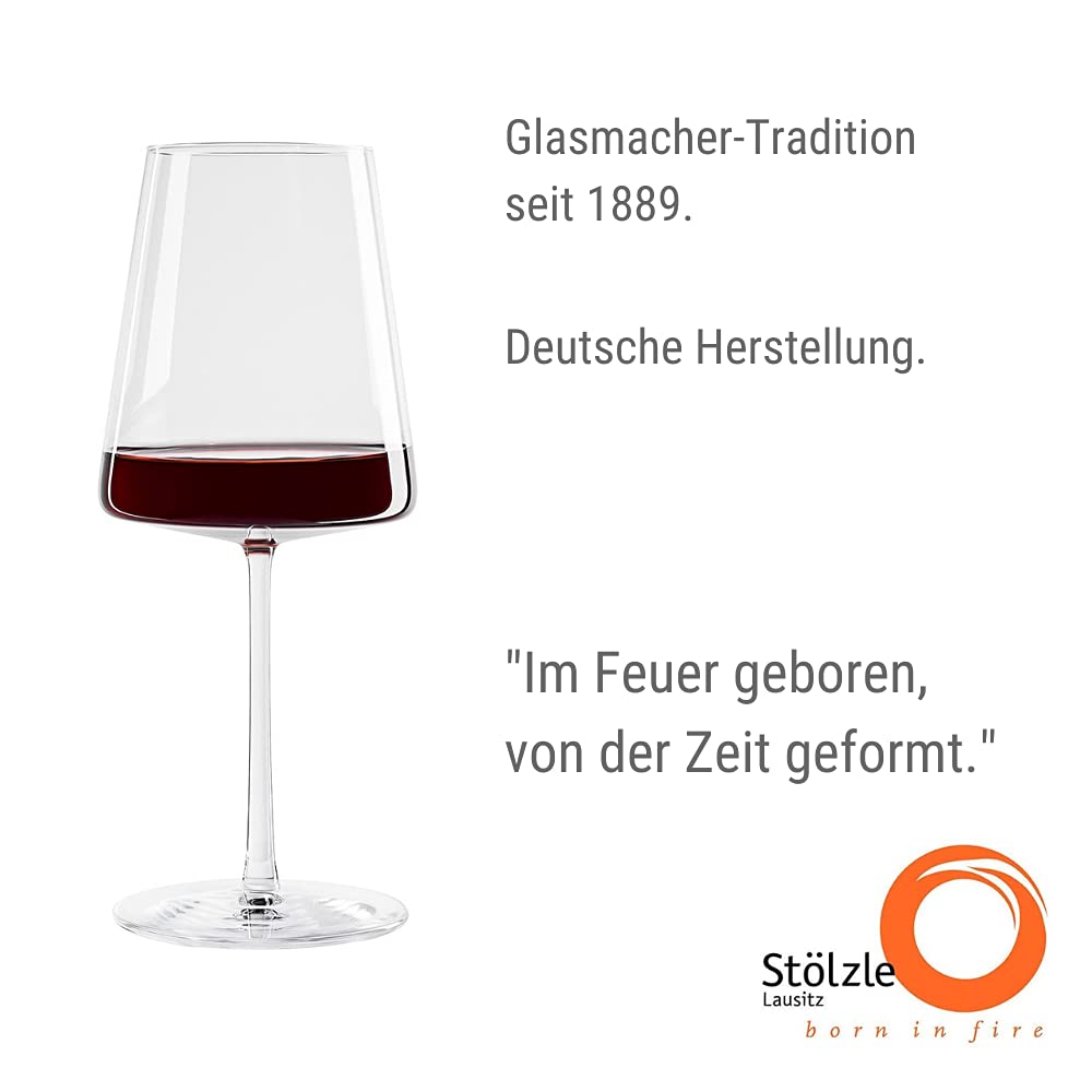 Stölzle Lausitz Power Red Wine Glasses 517 ml, Set of 6 Red Wine Glasses, Dishwasher-Safe, Lead-Free Crystal Glass, Elegant and Shatter-Resistant