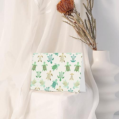 NEZIH Turtle Write Print Thank You Cards With Envelopes Classic Blank Thank Pearl Paper Greeting Card,