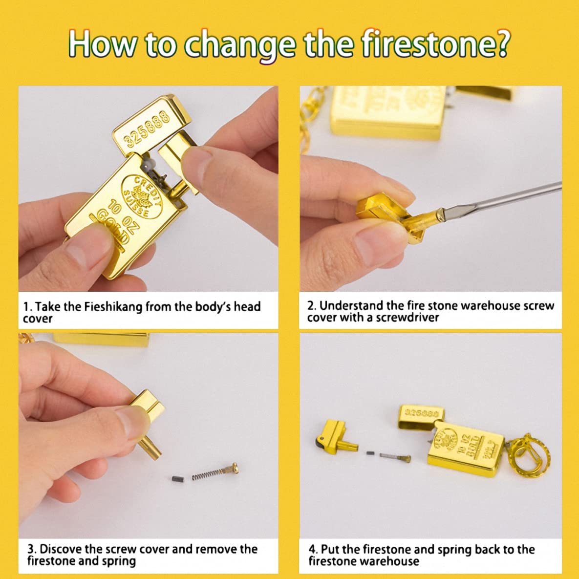 Permanent Flint Keychain,10000 Times Reusable Keychain Match, Keychain Lighter Waterproof Match,Oil Lighter, Permanent Match,Waterproof Emergency Survival Camping Keychain Lighter for Outdoor