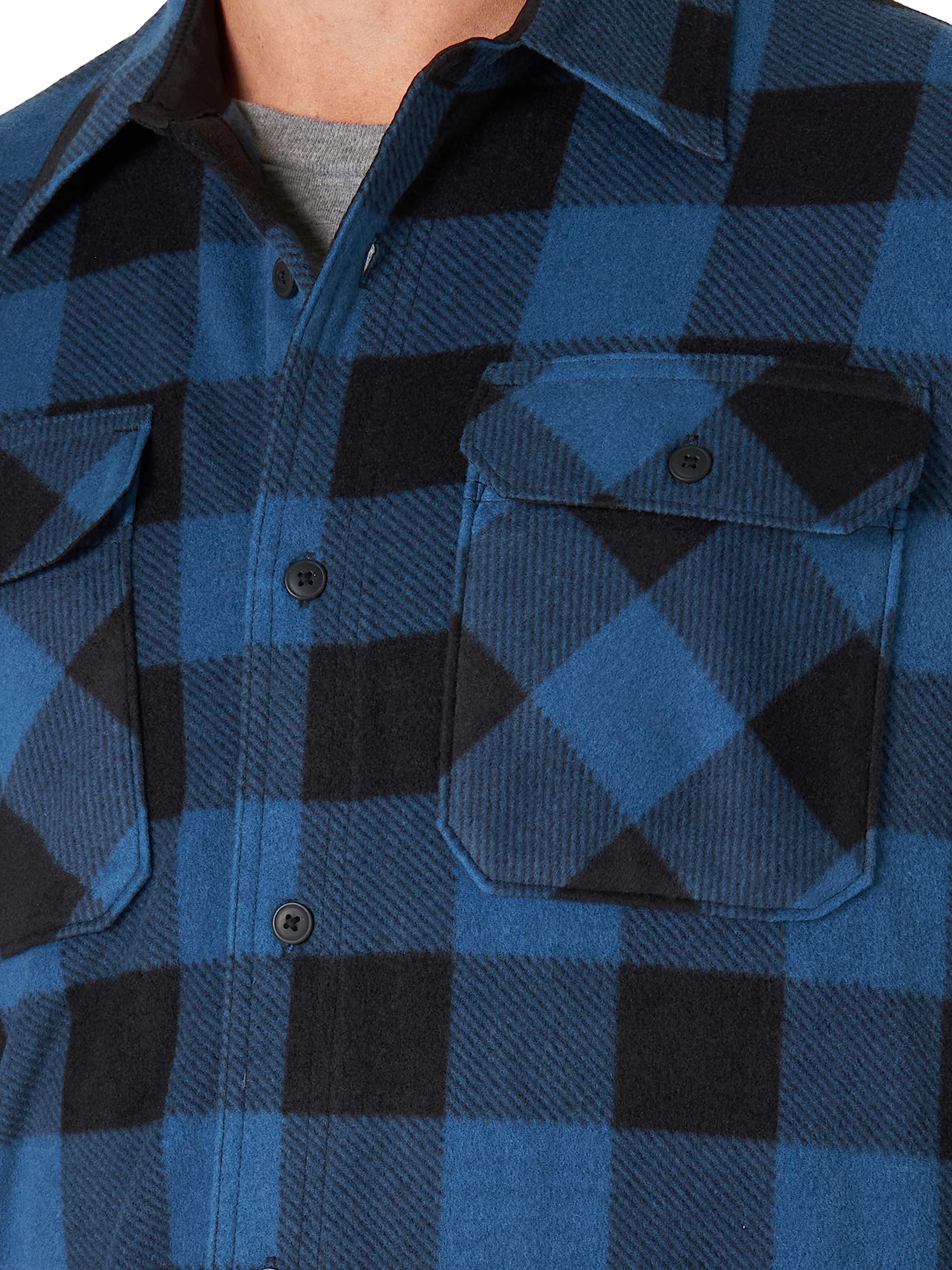 Wrangler Authentics Men's Long Sleeve Heavyweight Fleece Shirt Pelican XX-Large