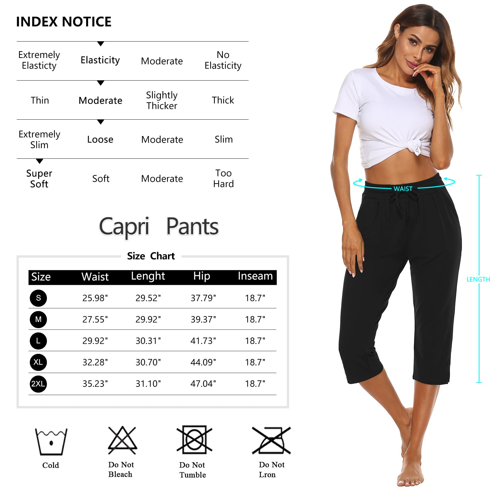 THANTH Womens Capri Yoga Pants Loose Drawstring Comfy Lounge Pajama Capris Workout Jersey Joggers Pants with Pockets White M