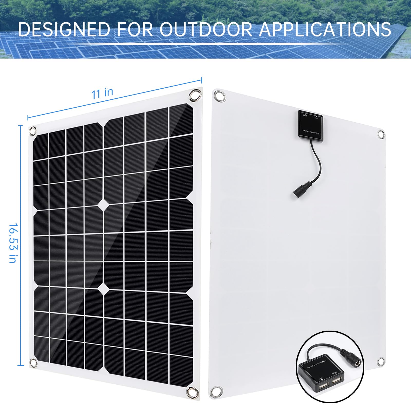 PerhGory Solar Panel Kit 25W 12V Monocrystalline Semi-Flexible, 10A Solar Charge Controller + Extension Cable with Battery Clips Battery Maintainer for Boat Car RV Motorcycle Marine Automotive