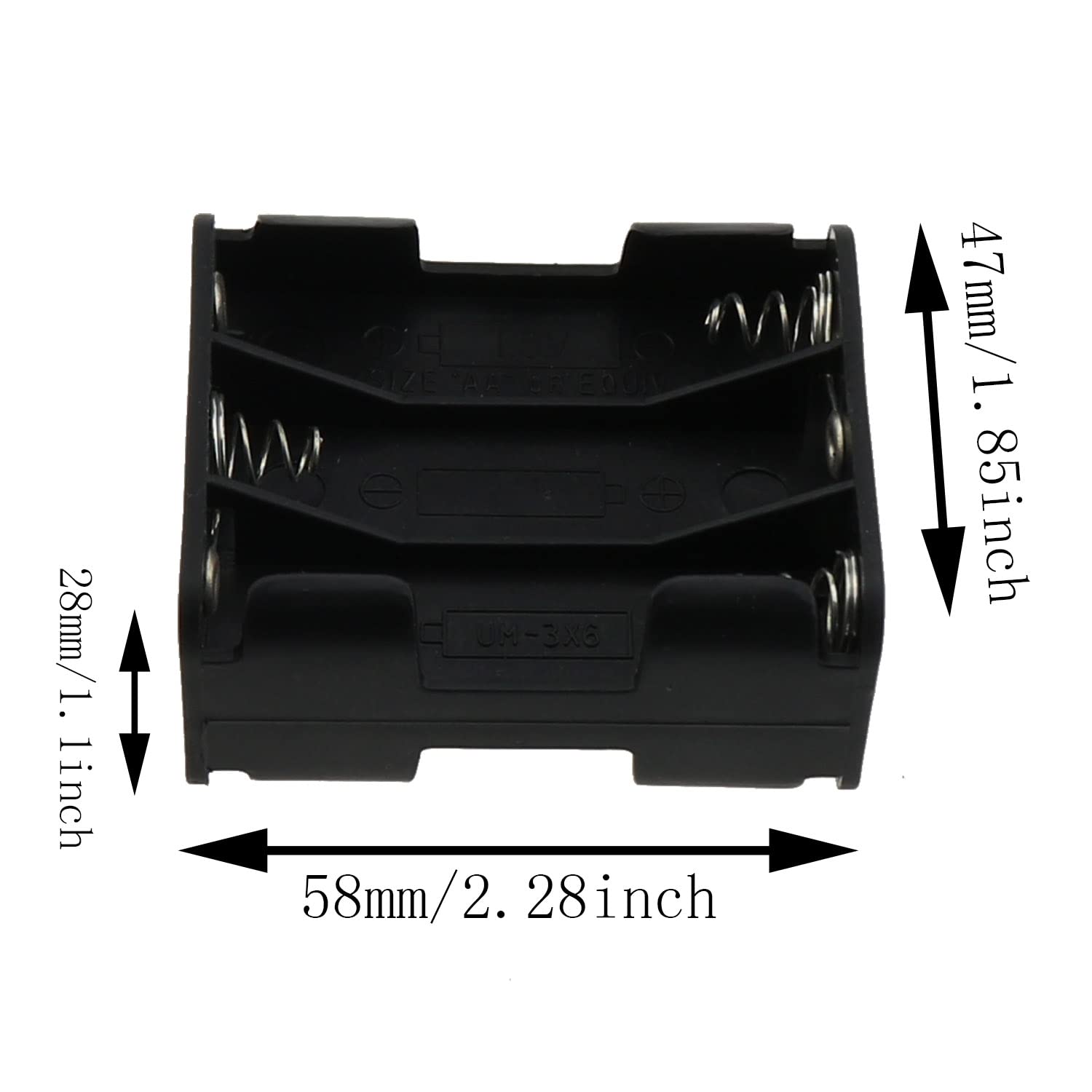 ZZHXSM Battery Holder 2Set 6x1.5V AA Thicken Battery Box with T Type Wired Battery Clip Standard Snap Connector, Battery Case