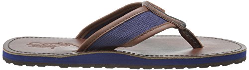 POLO RALPH LAUREN Men's Sullivan Flip Flop, Newport Navy/Dark Brown, 8 D US