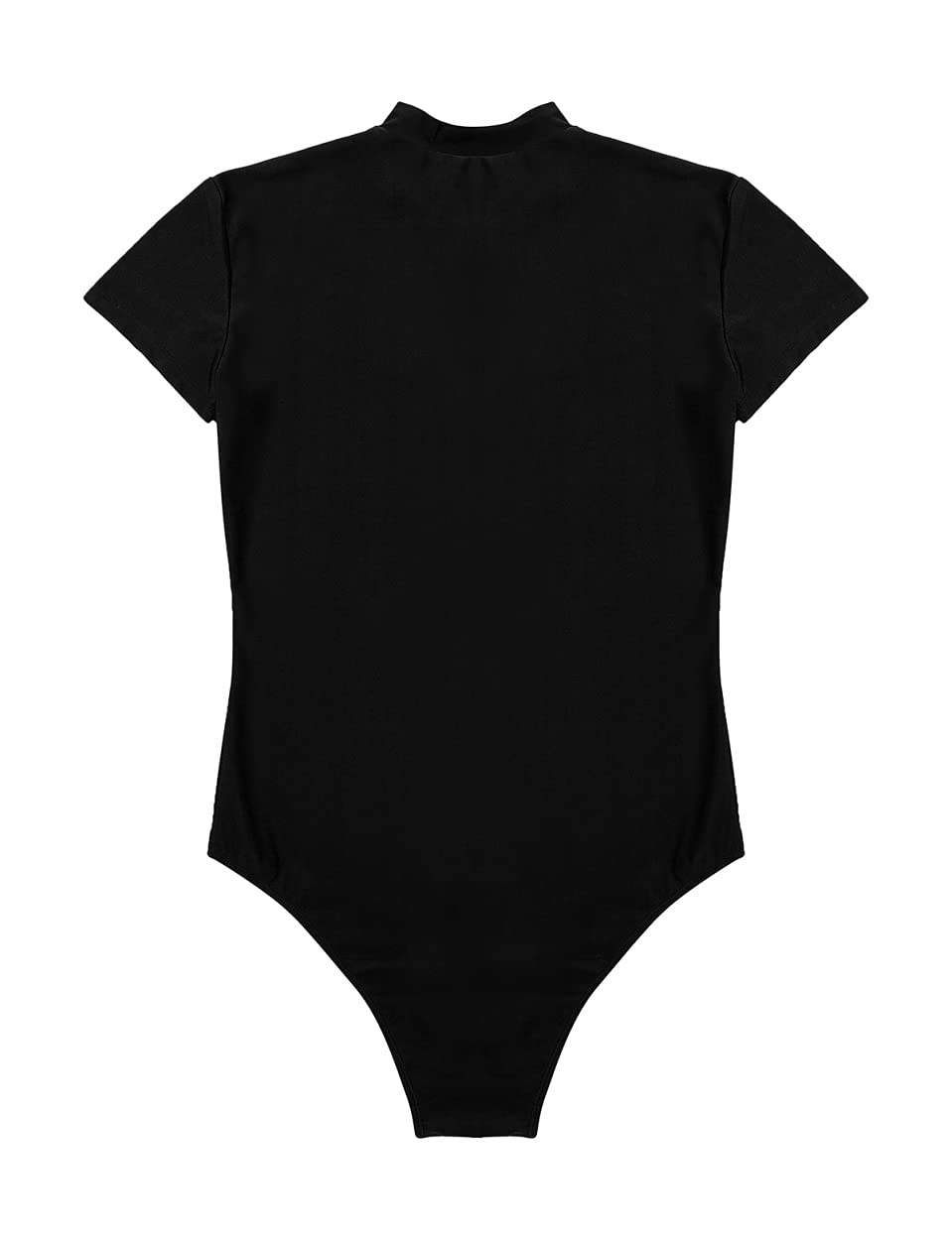 Yeeye Men's One Piece Zipper Front Leotard Bodysuit Wrestling Singlet Romper Gymnastics Dance Jumpsuit Black Medium