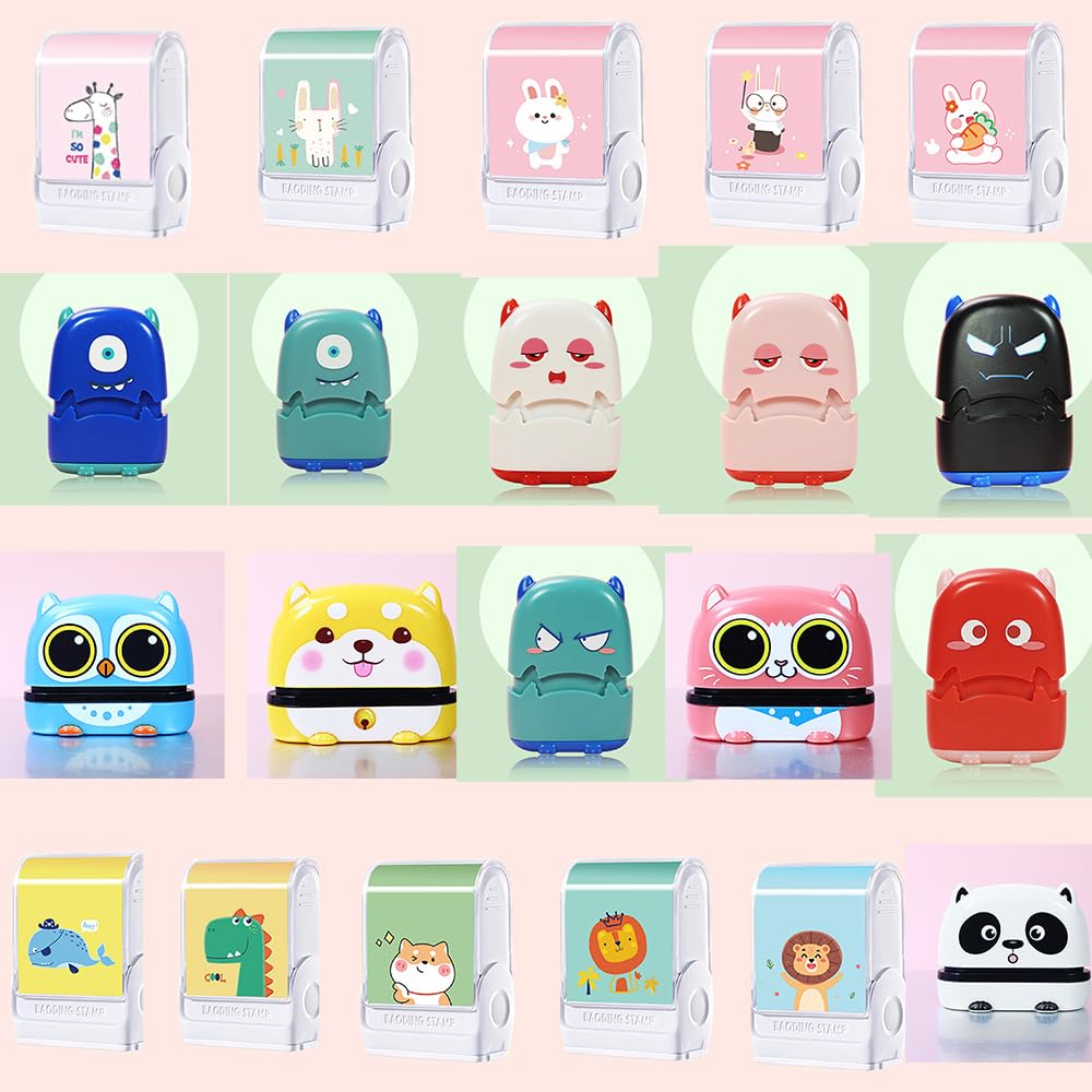 Personalized Custom Name Stamp For Clothing Kids Waterproof, Kiddostamp - Customized Clothing Name Stamp Labels for Kids Stuff School Supplies, Kiddo Space Child Name Stamp for Kids Clothes(White ink)
