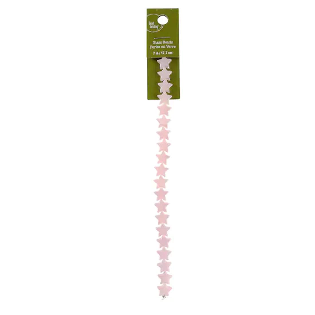 Pink Clear Aurora Borealis Glass Star Beads, 12mm by Bead Landing