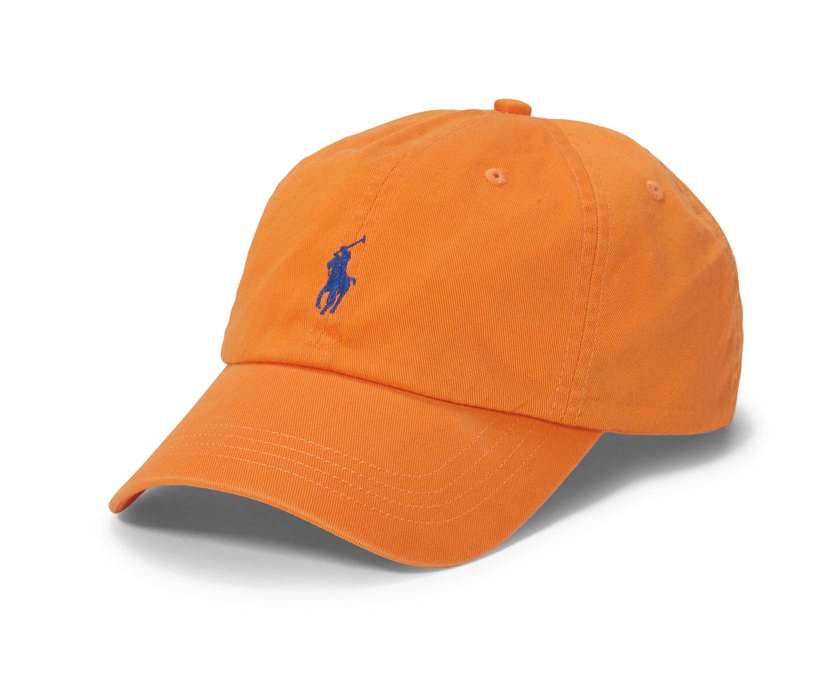 Polo Ralph Lauren Men`s Cotton Chino Baseball Cap (Orange(3023)/Blue, One Size)