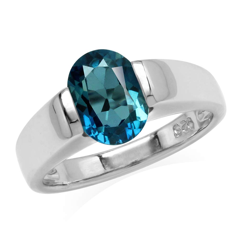 Silvershake 2 Ct Mystic Rainbow Fire Topaz 925 Sterling Silver Classic Solitaire Gemstone Engagement Ring Jewelry for Women Size 7