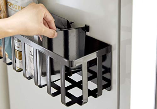 YAMAZAKI home 4247 Kitchen Storage Basket-Utensil Wall Organizer, Magnetic Holder, One Size, Black
