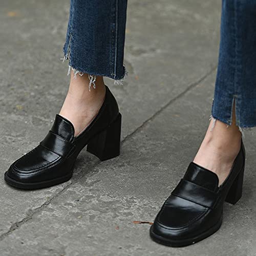 Women Casual Shoes Fashion Simple Solid Color Foreign Trade Large Comfortable Square Heel Shoes Wedges Black