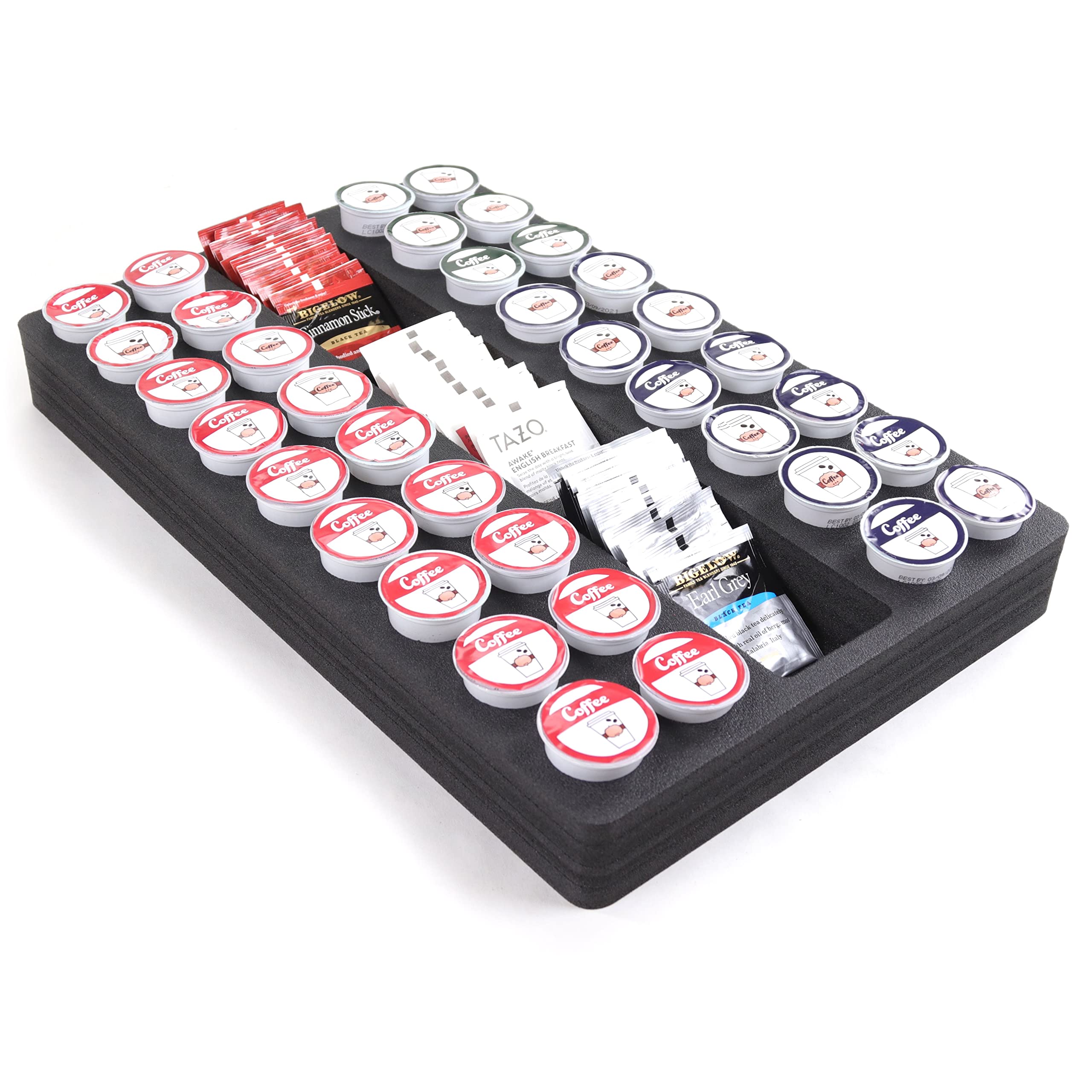 Polar Whale Coffee Pod and Tea Bag Storage Organizer Tray Drawer Insert for Kitchen Home Office 12.75 x 20.25 Inches Holds 36 Compatible with Keurig K-Cup