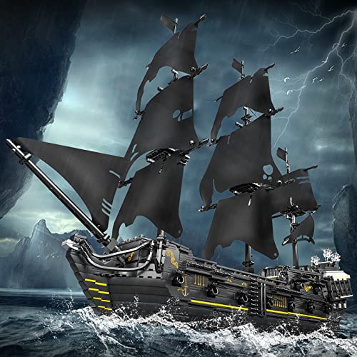 YESHIN Pirates Ship Model Building Kits, Pirate Brick Toy Set Construction Set to Build, Assembly Toy for Teens Collections