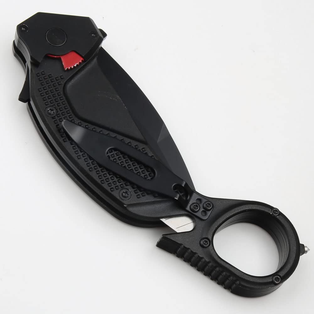 WRM Tactical Pocket Hunting Folding Knives, Glass Breakers, Seat Belt Cutters, Survival Knives for Emergency Situations, 6061 Aluminum Handle