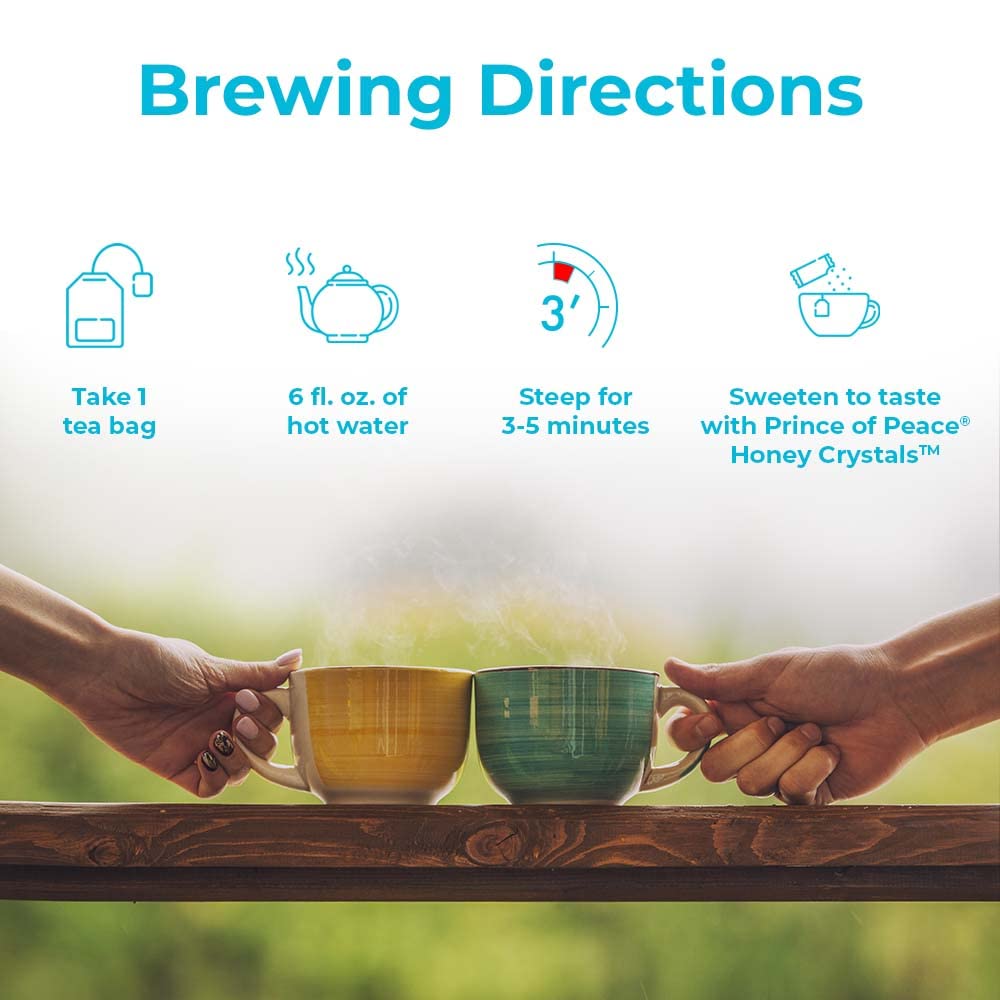 Prince of Peace Organic Black Tea, 2 Pack - 100 Tea Bags Each β 100% Organic Black Tea β Unsweetened Black Tea β Lower Caffeine Alternative to Coffee β Herbal Health Benefits