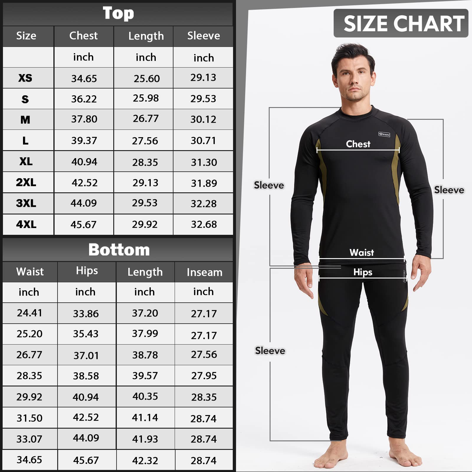 romision Mens Ultra Soft Thermal Underwear Set Fleece Lined Long Johns Warm Base Layers Top Bottom Set For Outdoor/Indoor Winter Activities A-black