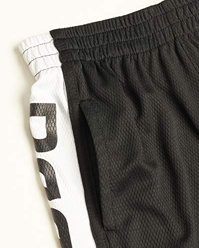 Reebok Boys Basketball Shorts - Performance Athletic Shorts for Boys, Size Small, Black/Vector Logo