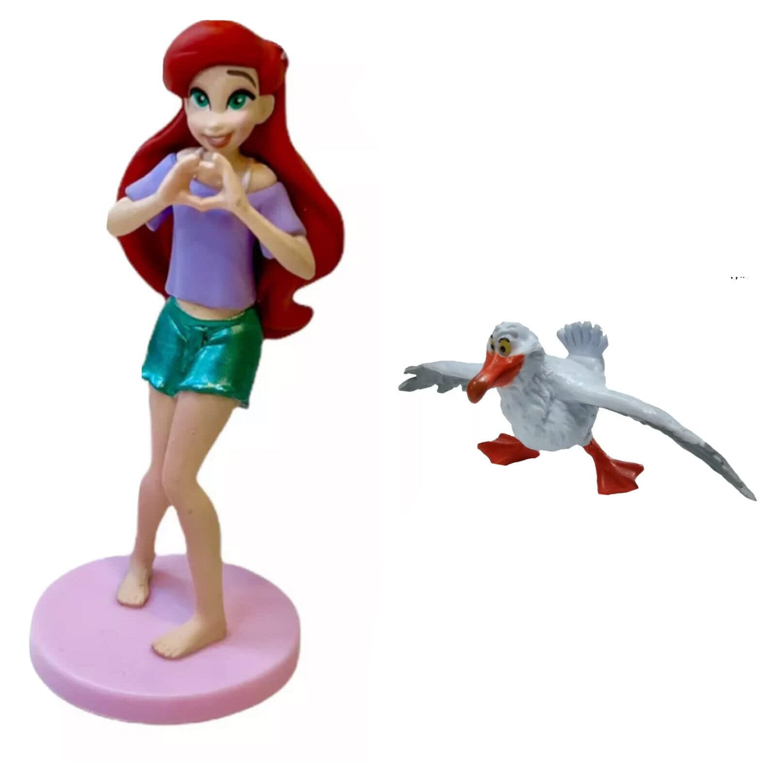 Princess Ariel Sports Active & Scuttle PVC Cake Topper Figure Little Mermaid 3”