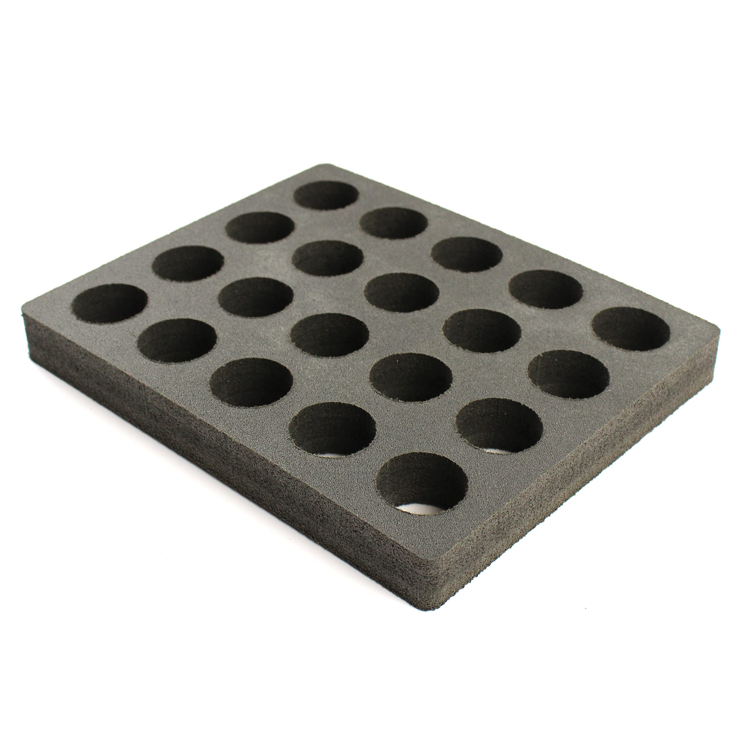 Polar Whale Sample Vial Floating Rack Durable Black Foam Storage Holder Organizer Stand Transport Holds 20 Sampling Vials Fits 3 Oz 90ml 37mm Diameter