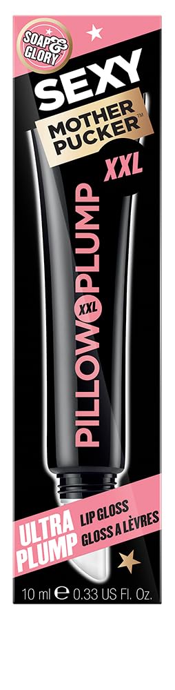 Soap & Glory Sexy Mother Pucker XXL Lip Gloss - Hydrating, Plumping Lip Gloss for Full, Volumized Lips - Lip Plumper Gloss + Chocolate Orange Scent with Vegan Formula in Clearvoyant (10ml)