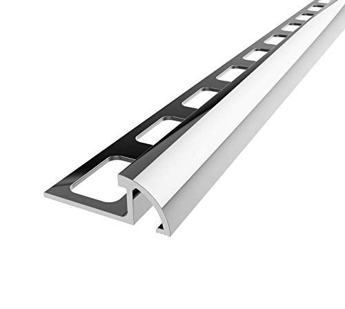 Primary Bright Anodized .5 in. x 96 in. Aluminum Round Tile Edge Trim