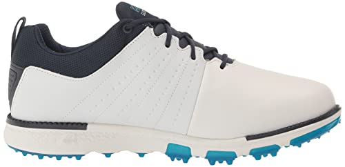 Skechers mens Elite Tour Sl Waterproof Golf Shoe, White/Navy, 11 US