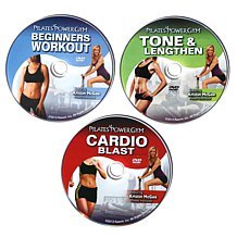 Pilates Power Gym 'Pro' 3-Elevation Mini Reformer Exercise System with 3 Pilates Workout DVDs and The Power Flex Cardio Rebounder
