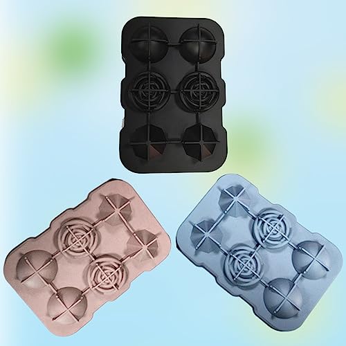 Silicone Ice Cube Trays for Freezer 6Holes Rose/diamond/ball Shape Silicone Mold with Lid for Epoxy Resin Candle Chocolate Cocktails Whiskey (Blue)