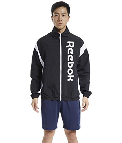 Reebok Training Essentials Linear Logo Full Zip Jacket, Black/White, XL