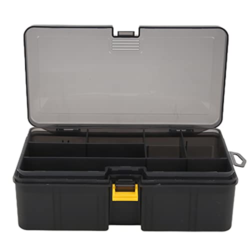Yeuipea Fishing Tackle Accessory Box, Fishing Bait Storage Box Double Layer Multifunctional Plastic Fishing Tackle Accessory Box