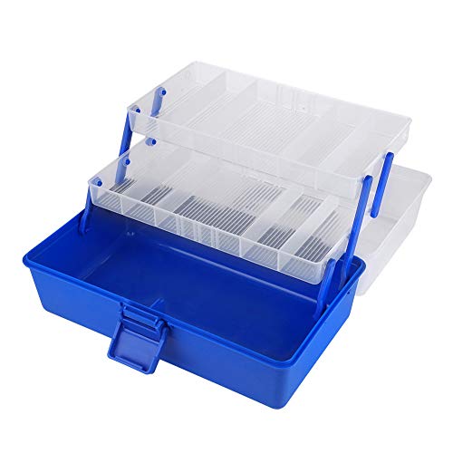 Yeuipea Fishing Tackle Accessory Storage, 3 Layers Plastic Fishing Tackle Accessory Storage Hodler Box for Lures Hooks