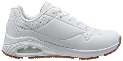 Skechers Women's Sports Shoes Sneaker, White Synthetic, 8.5 US