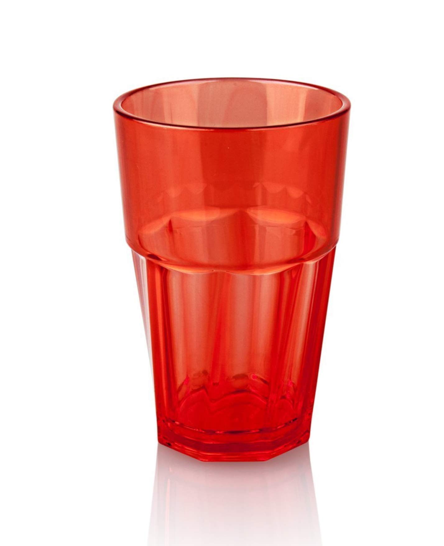Plastport Unbreakable Reusable Stackable Plastic Drinking Cups 13 oz Red
