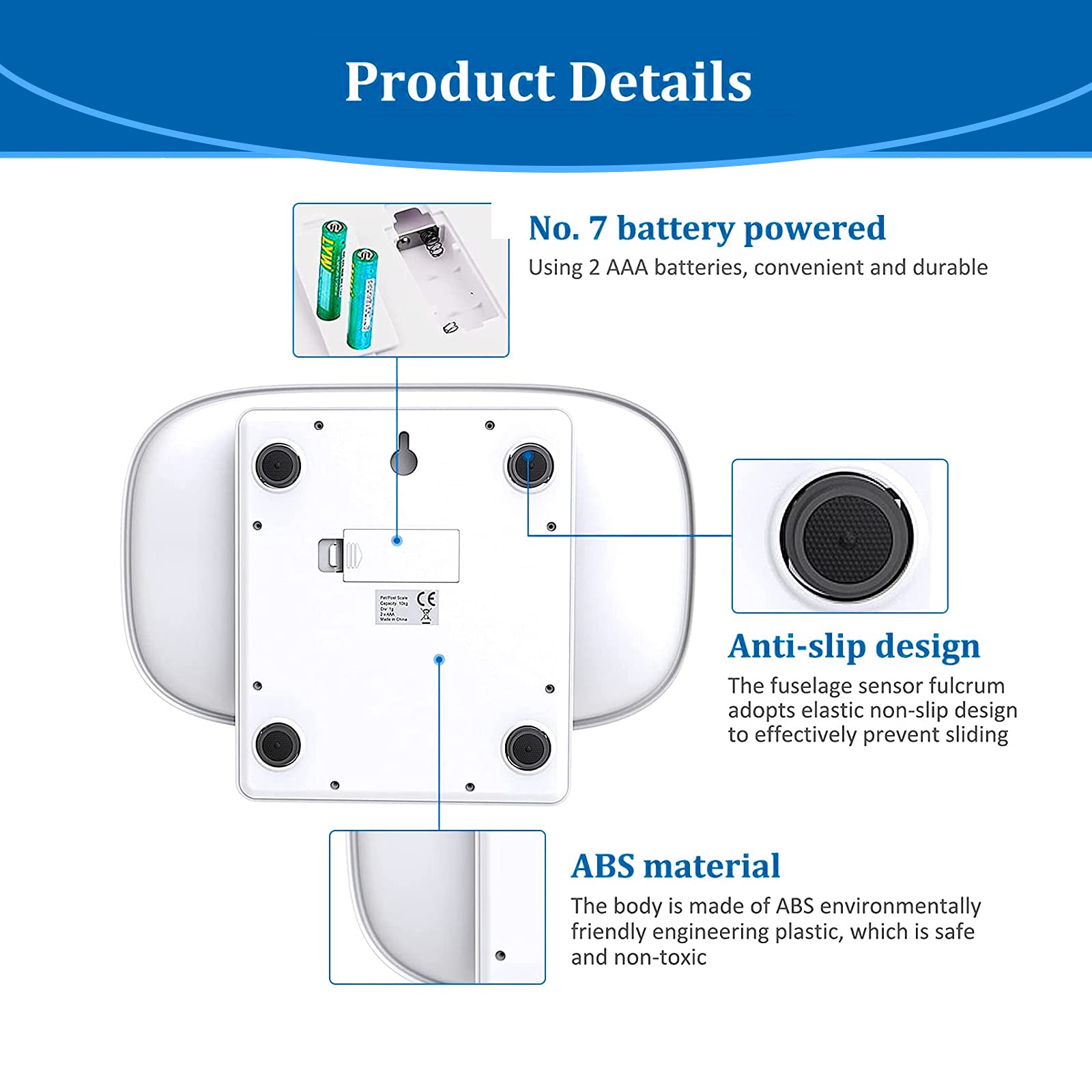Pet Digital Scale Kitchen Weight Scale, Puppies and Kitten Scale Measures Small Animals with 22 lb/10 kg, Multi-Function Portable Electronic Scale Digital Weight