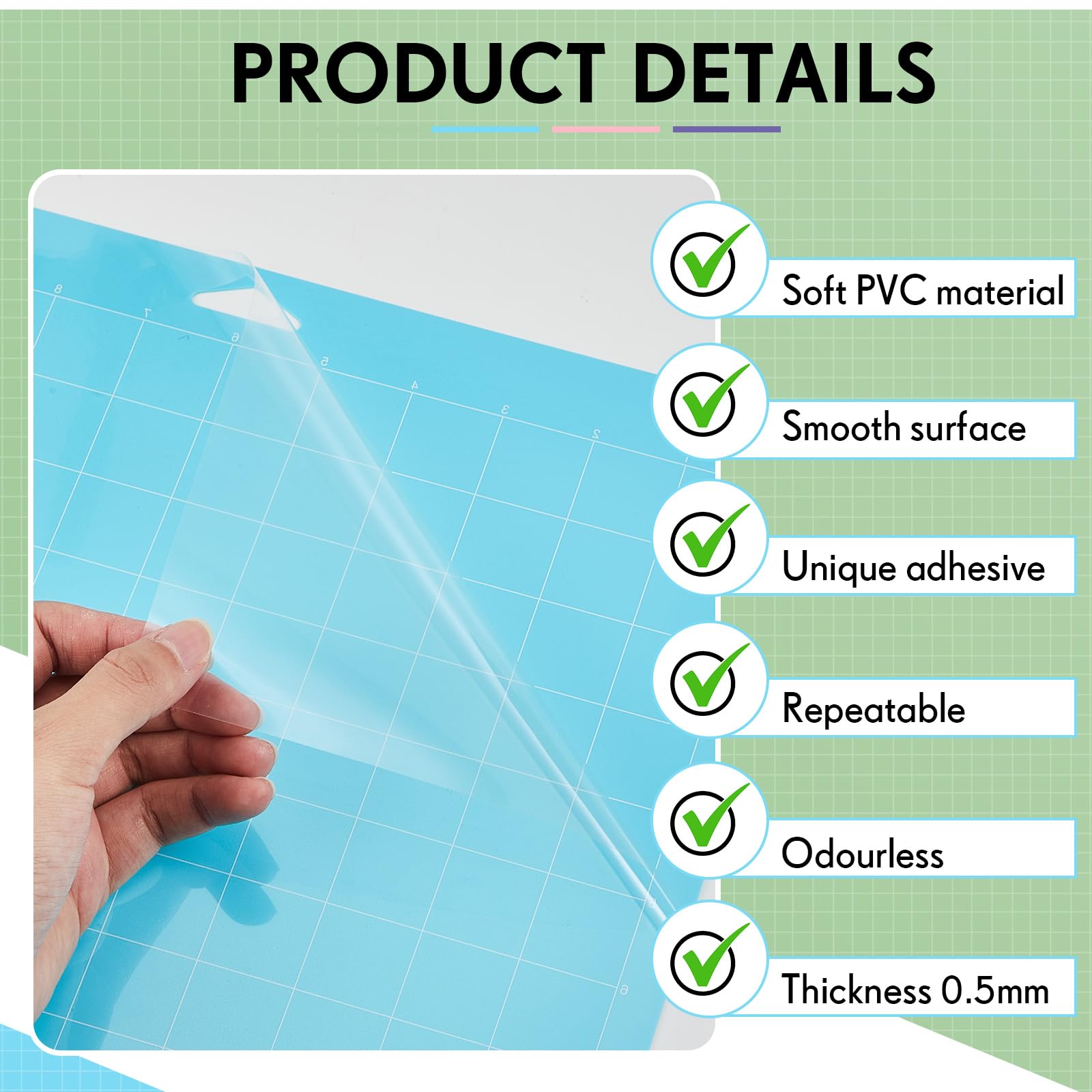Soaoo 11 Pcs Cutting Mat Variety for Crafts Machine Gridded Quilting Cut Mats Strong Standard Light Adhesive Cutting Mats with Scraper for Arts Accessories (Multicolor,12'' X 12'', 24'' X 12'')