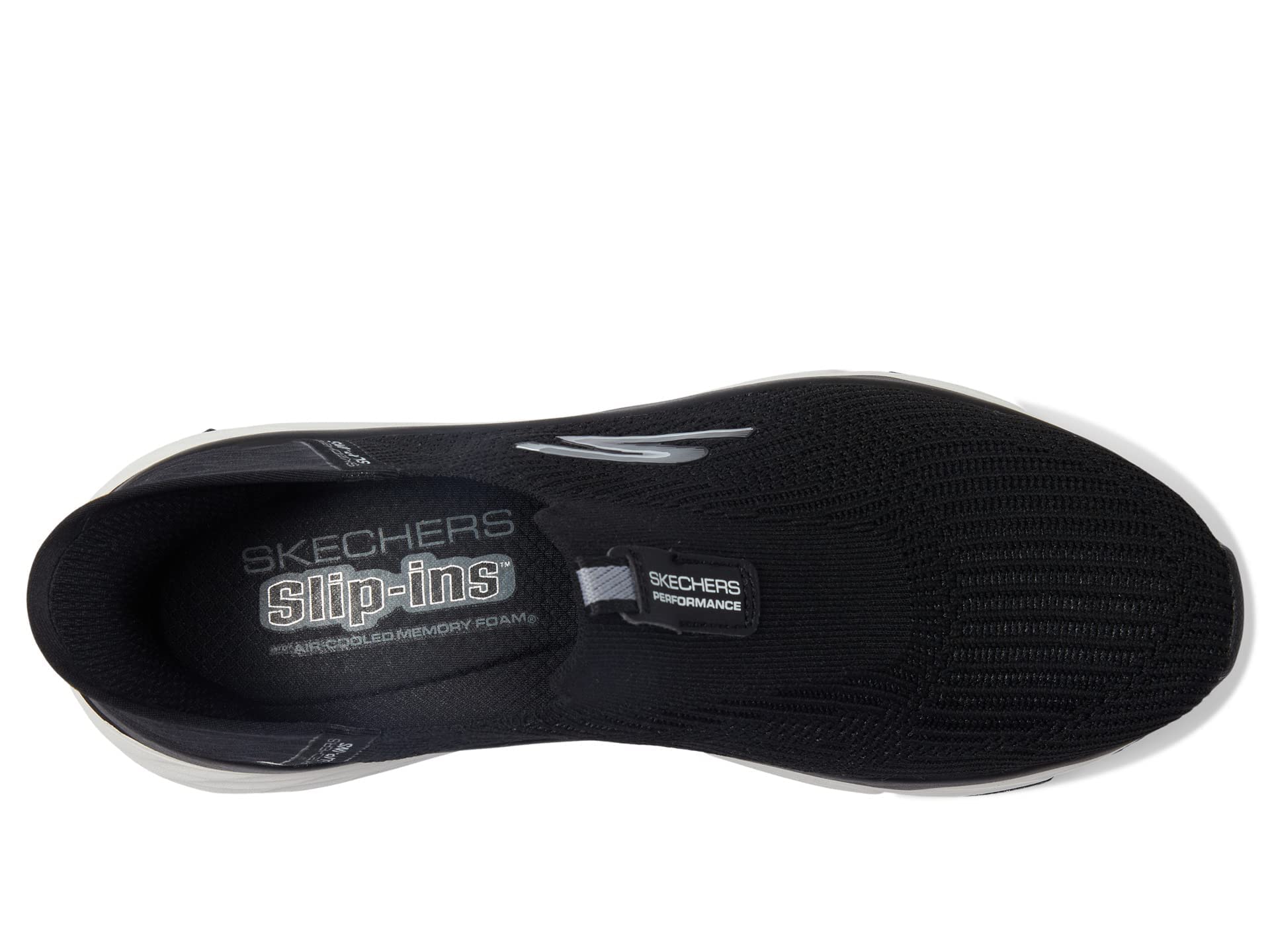 Skechers Women's Hands Free Slip-Ins Max Cushioning Elite-Smooth Transition Sneaker, Black/White, 8