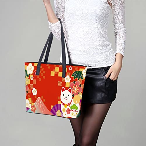 Womens Handbag Japan Style Pattern Leather Tote Bag Top Handle Satchel Bags For Lady