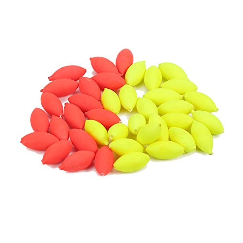 Yeuipea Fishing Lures Baits Floats Beads, 100pcs Fishing Strike Indicator Fishing Lures Baits Floats Beads Fishing Tool Accessory(Yellow)
