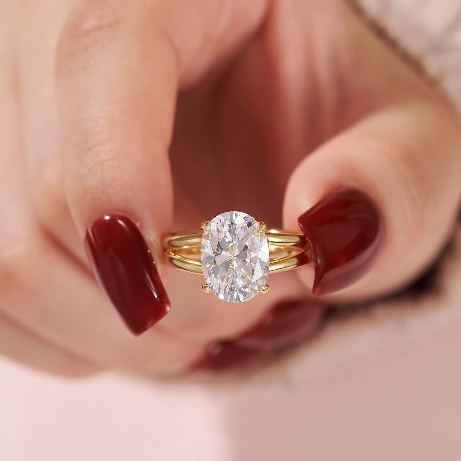 Wuziwen 6Ct Engagement Ring for Women AAAAA Cubic Zirconia CZ Sterling Silver Wedding Band Size 9