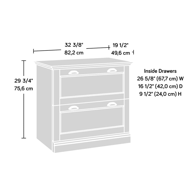 Sauder Barrister Lane 2-Drawer Lateral File Cabinet in White Plank, White Plank Finish