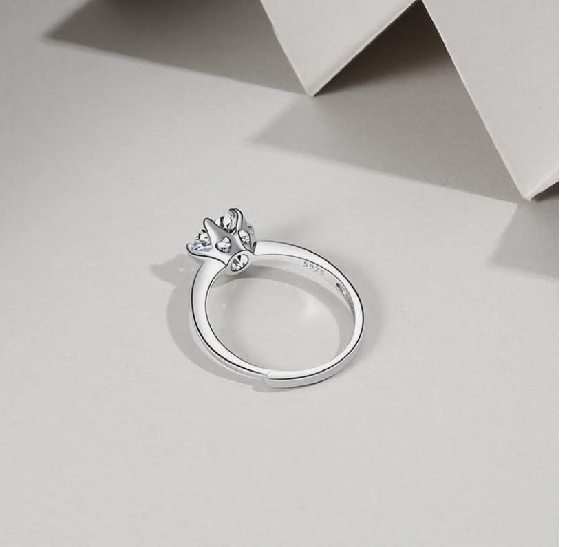 yajierui Wedding Ring 1.5 Carat Zircon Cz Engagement Ring Wedding Rings Women's Claw Rings 925 Sterling Silver Solitaire Ring