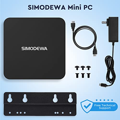 SIMODEWA Mini PC, 12TH Intel Alderlake-N N100, 12GB LPDDR5/512GB SSD, Mini Desktop Computer Windows 11 Pro, 4K UHD Output, Triple Display, HDMI*2, DP*1, USB 3.2 * 3, WiFi6 BT 5.2